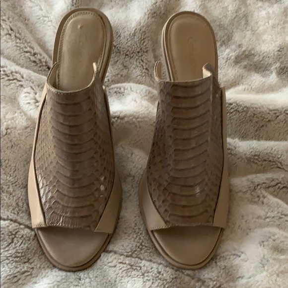 Nine West | Shoes | Nine West Taupe Mules | Poshmark